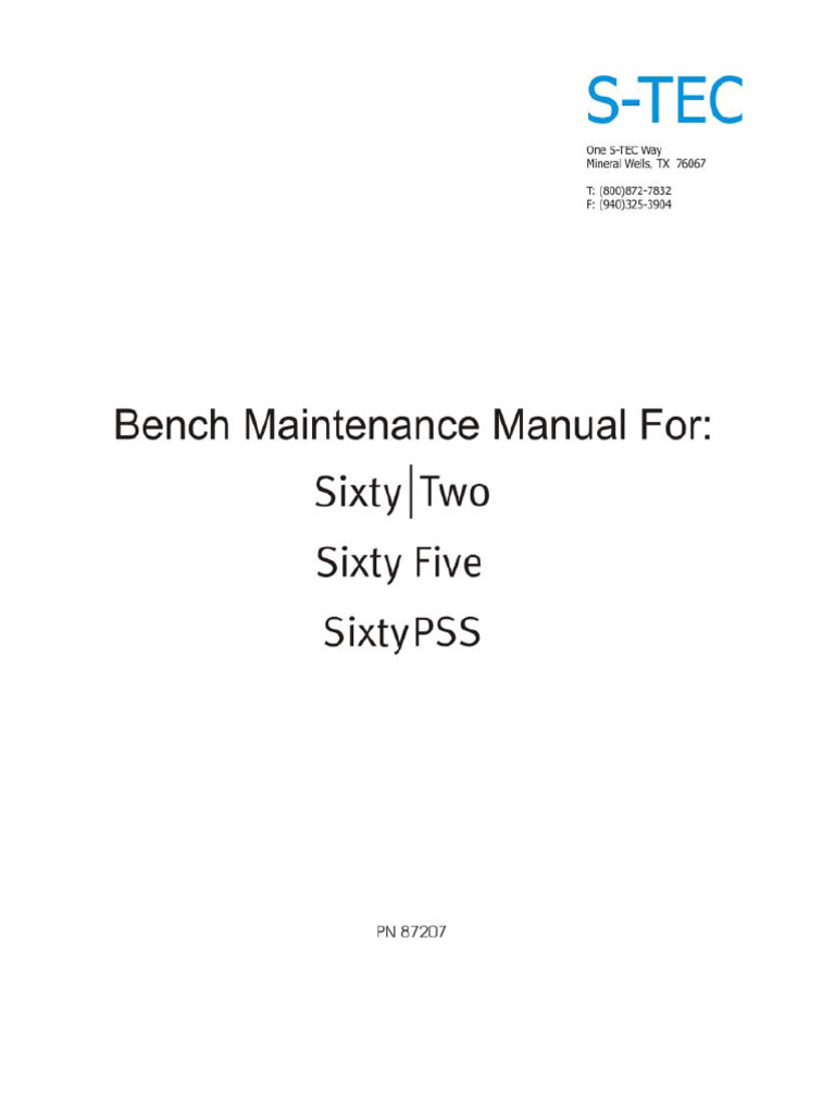 S-Tec 60, 62, 65, 60PSS Maintenance Manual | PDF