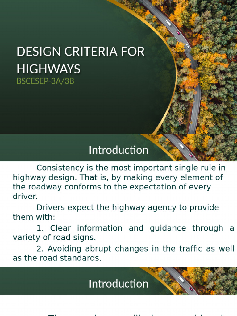 Week 3 Highway Design - Intro | PDF