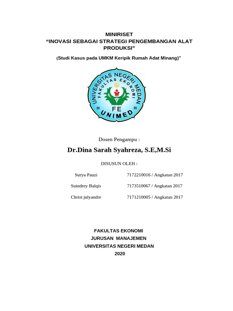 MINI RISET MJM INOVASI KEL.7 Fix | PDF | Indonesia | Business
