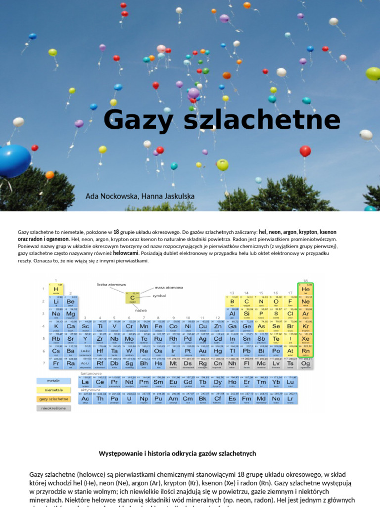 Gazy Szlachetne AH | PDF