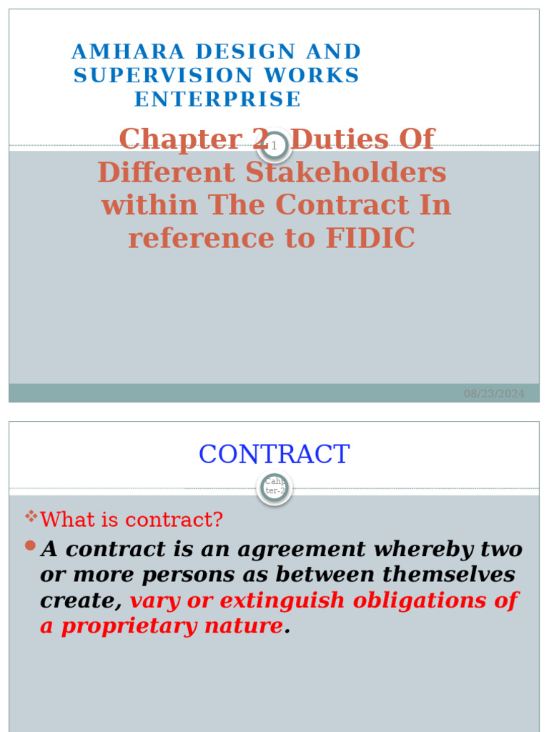 Chapter 2 FIDIC Construction Contract Administration Get | PDF