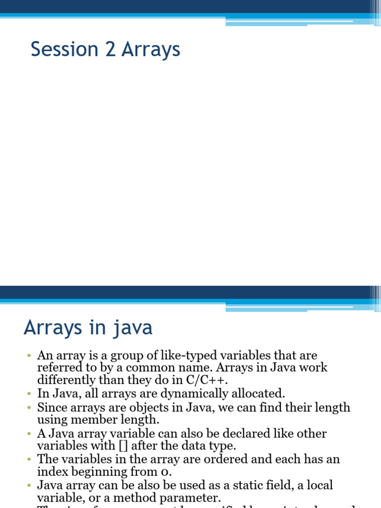 Session 2 Arrays Pdf