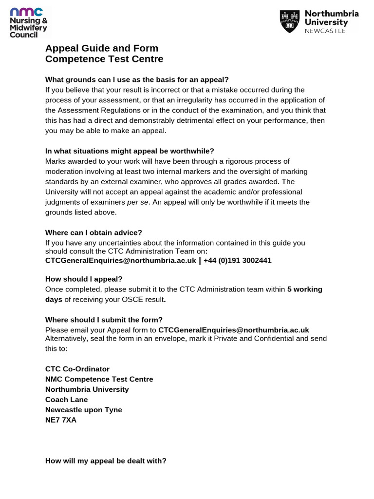 Appeal Guide and Form | PDF