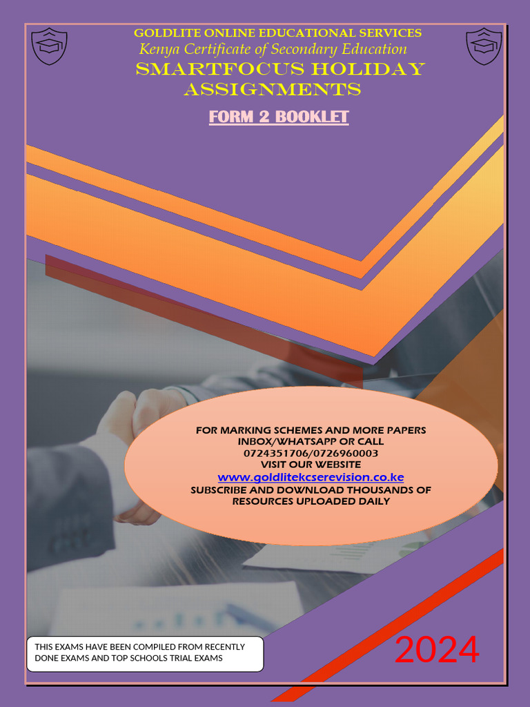 Form 2 August Holiday Assignments | PDF