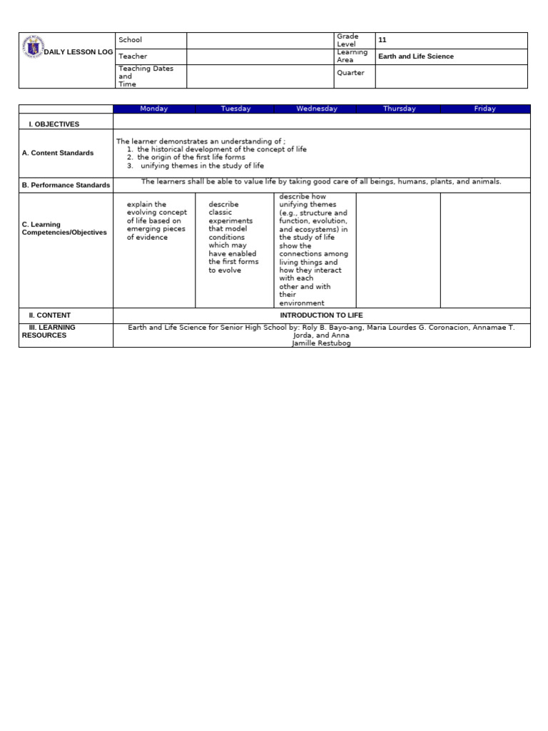 Grade 11 2nd Quarter Earth and Life Science | PDF