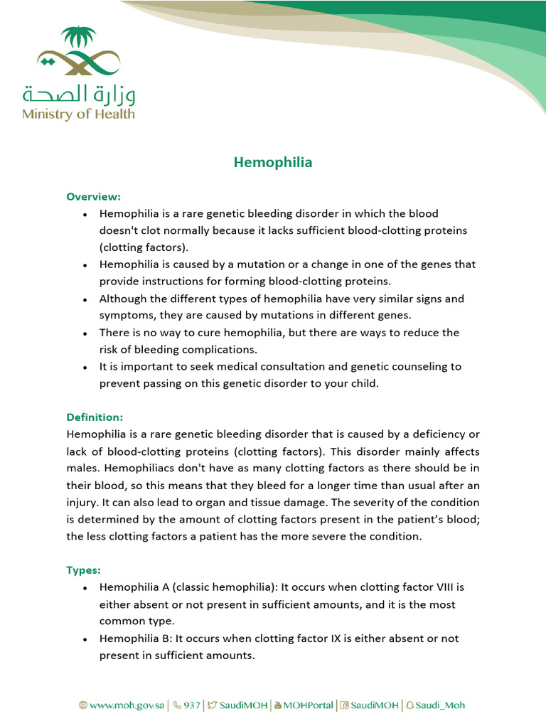 Hemophilia | PDF