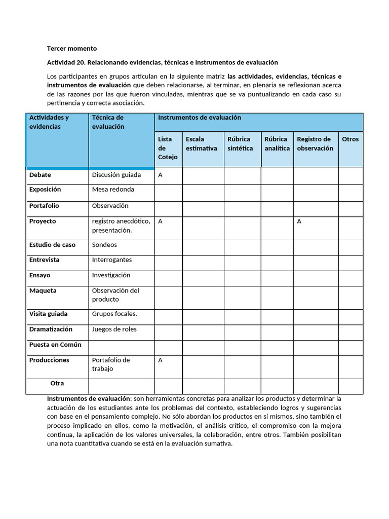 4 3atc - 20A - Relacionando - Los - Instrumentos - de - Evaluaci - N | PDF
