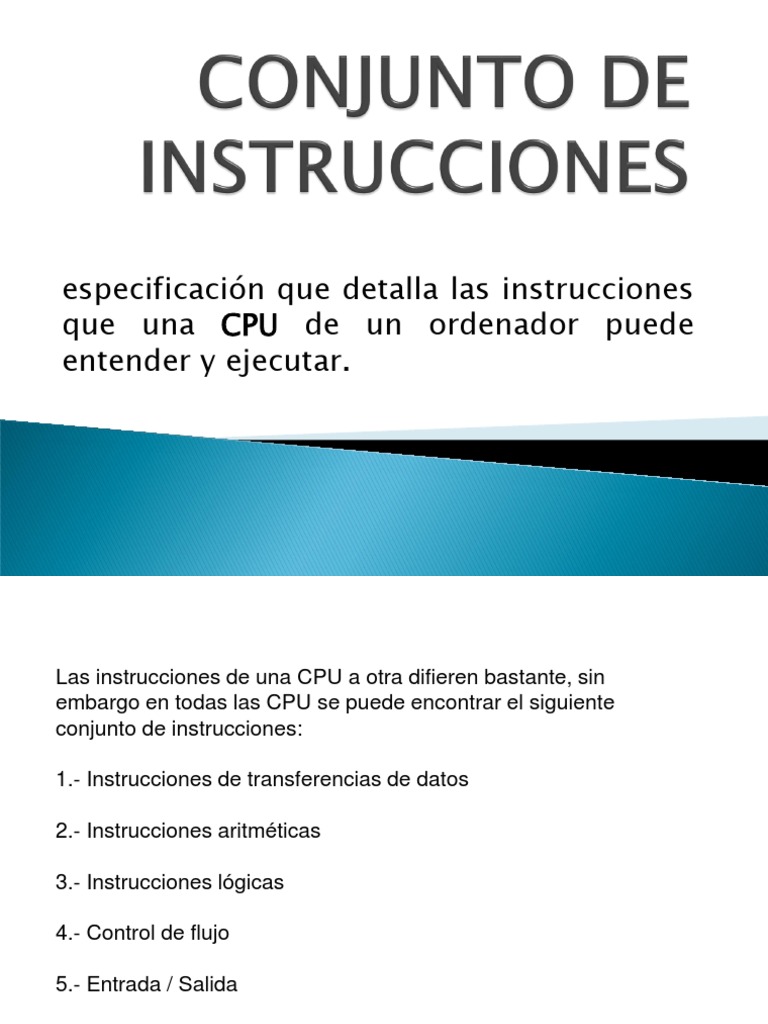 Conjunto de Instrucciones | Descargar gratis PDF | Conjunto de ...