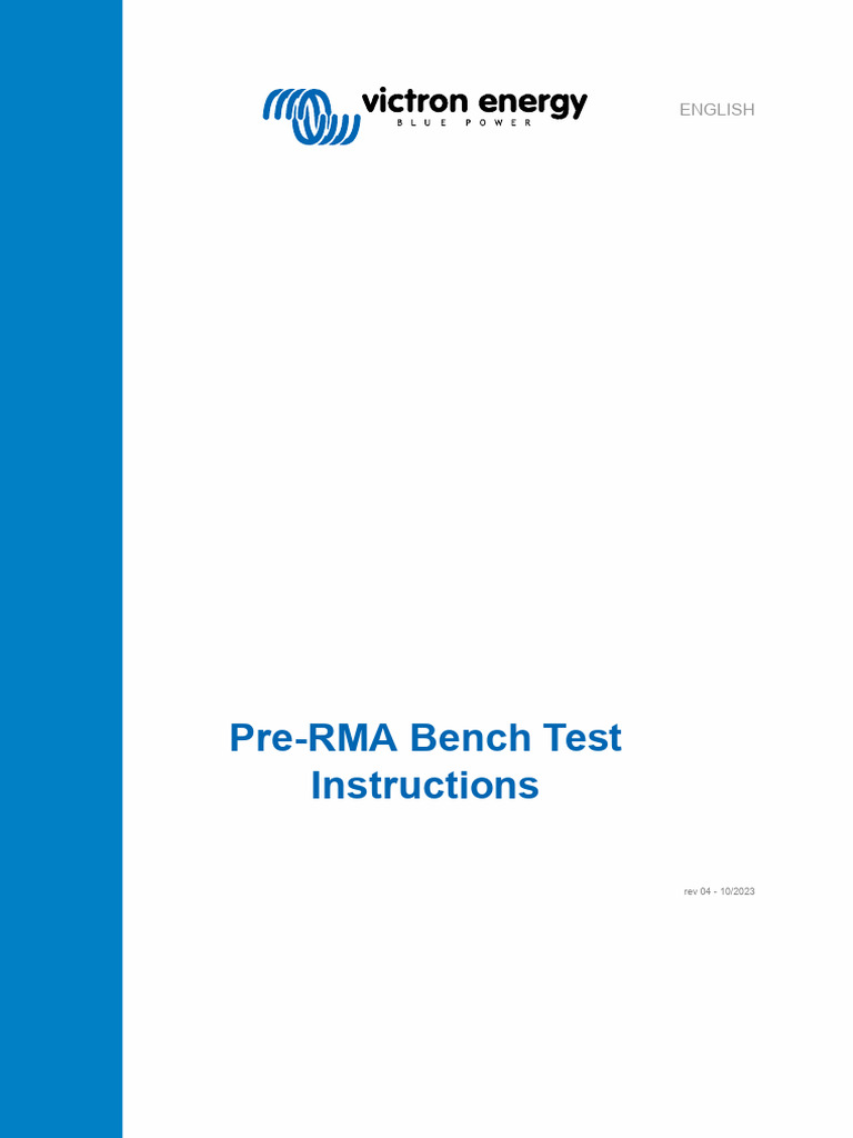 Pre RMA - Bench - Test - Instructions PDF en | PDF