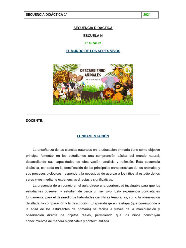 Animales 1 Grado1 | PDF