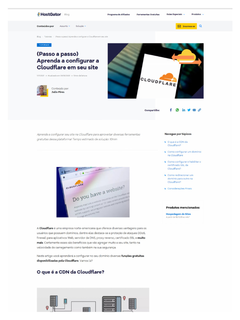 Passo A Passo Aprenda A Configurar A Cloudflare em Seu Site 2024 08 20 11 - 15 - 13 | PDF
