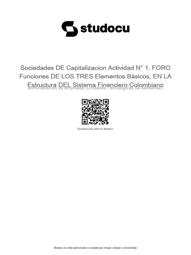 Sociedades de Capitalizacion Actividad n0 1 Foro Funciones de Los Tres Elementos Basicos en La ...