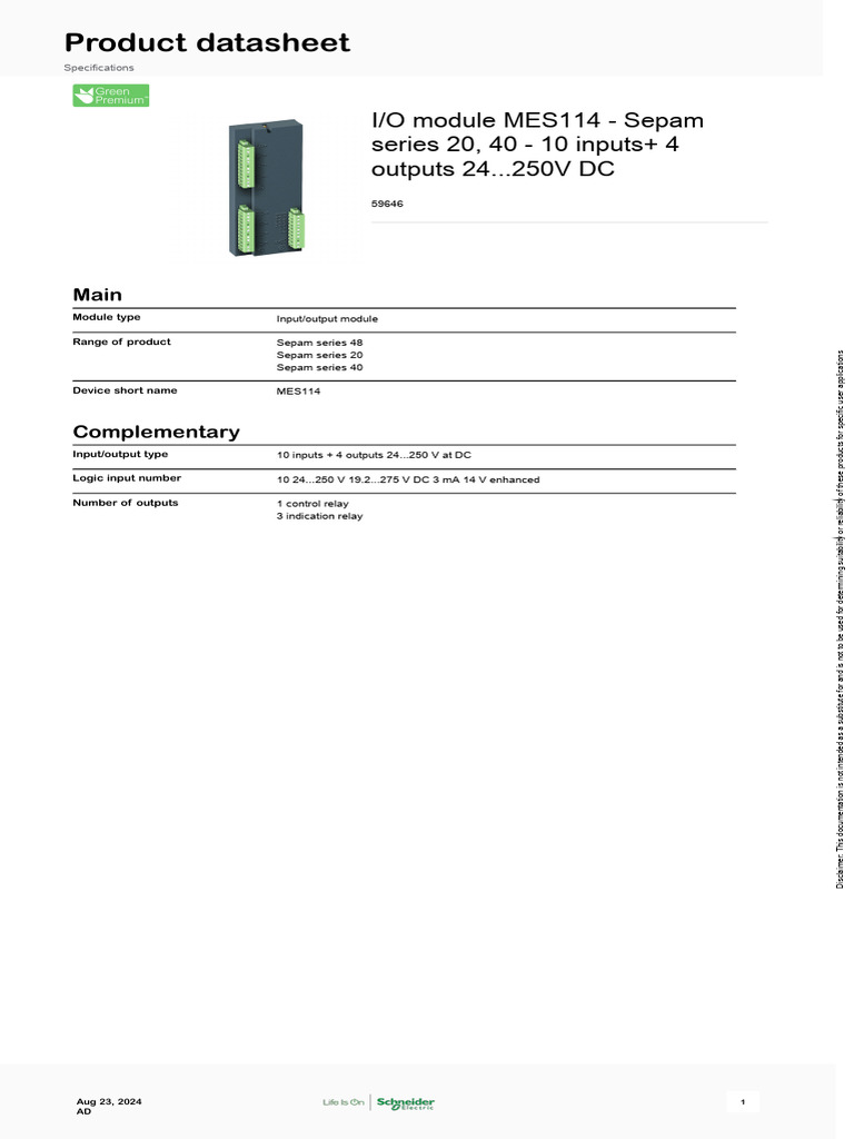 Schneider Electric - Sepam-Series-20 - 59646 | PDF | Relay ...