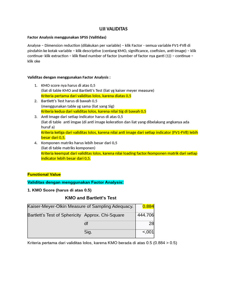Factor Analysis Menggunakan SPSS | PDF