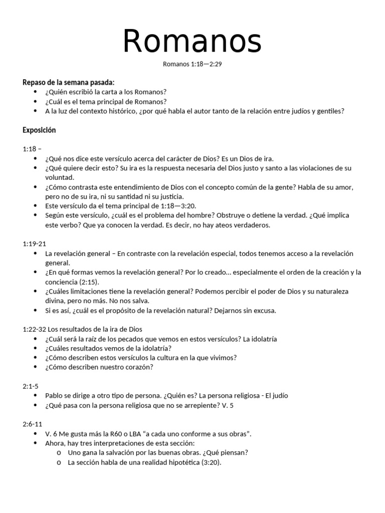 2 - Romanos | PDF | Epístola a los romanos | Dios