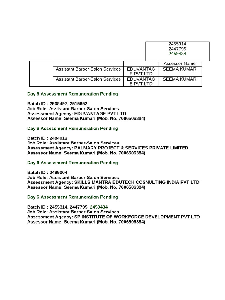 Assessor Name | PDF