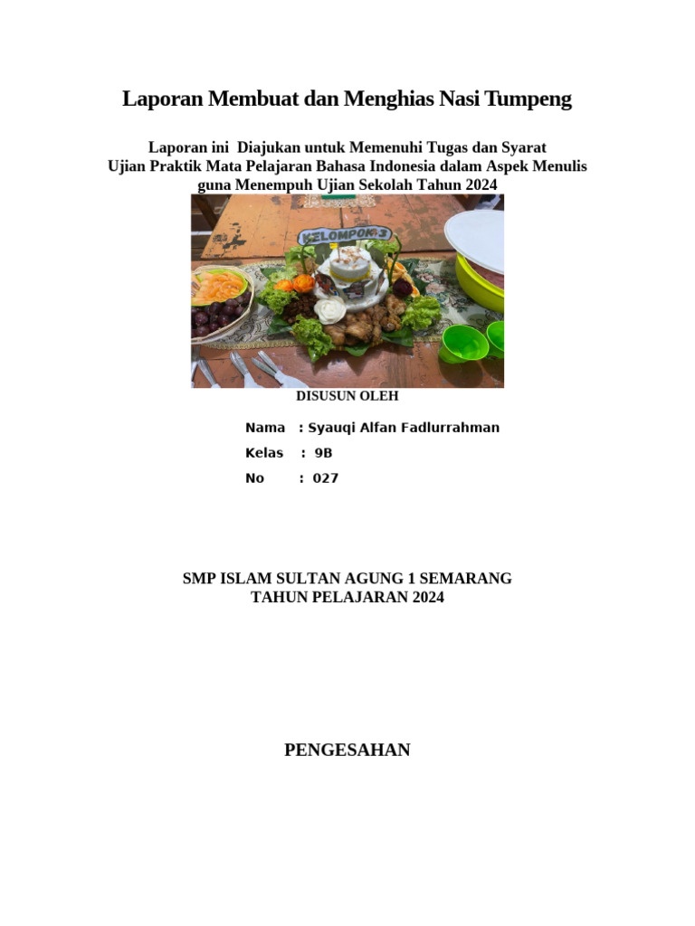 Membuat Nasi Tumpeng SYQ | PDF