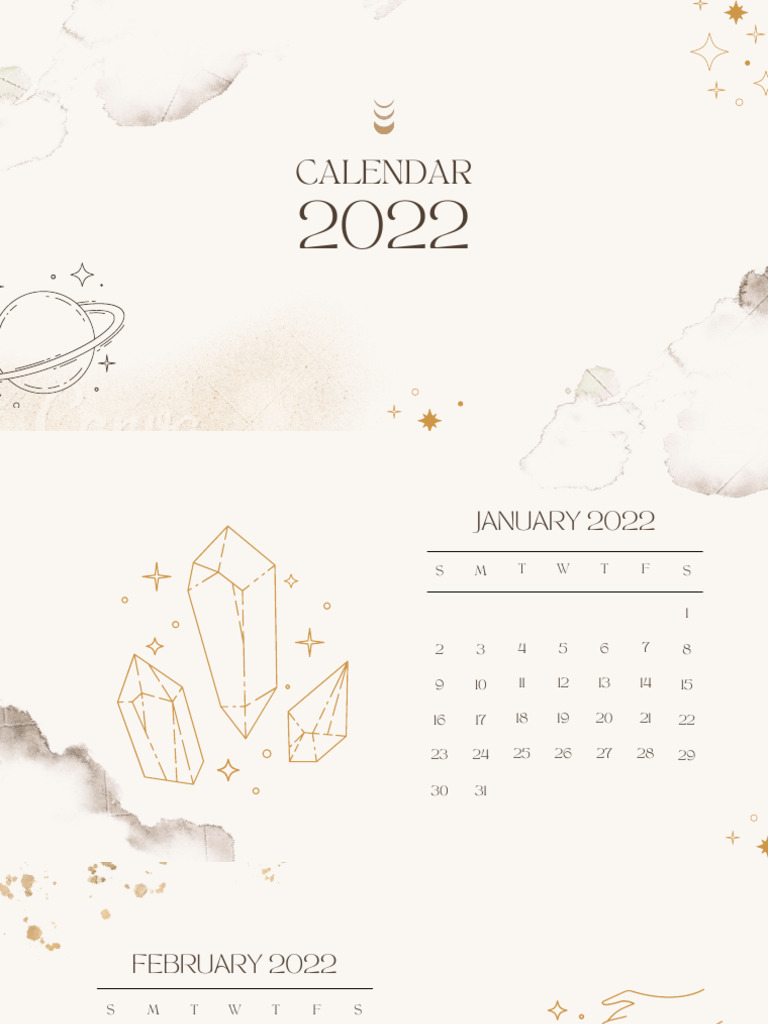 Mystic Beige Minimalist 2022 Photo Calendar PDF | PDF
