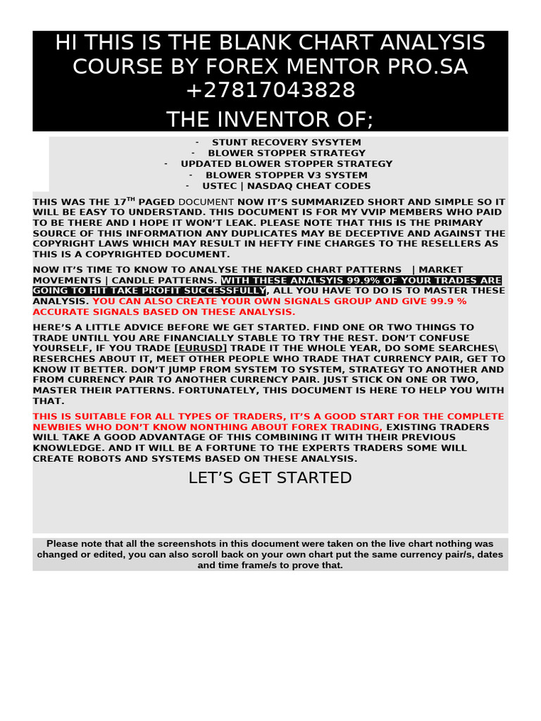 The Blank Chart Analysis Course | PDF