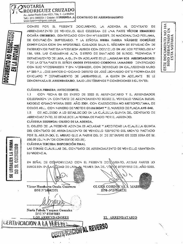 Modelo de Adenda | PDF