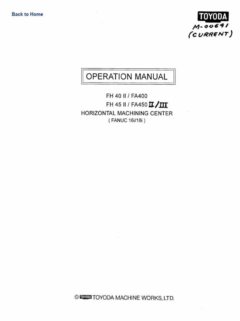 m00641 Operation Manual For Fa400-450iii W16i | PDF