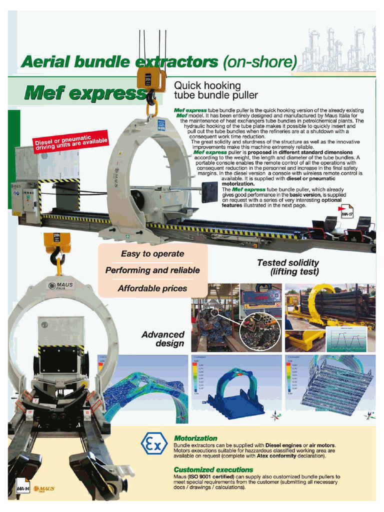 Tube Bundle Puller Heat Exchanger | PDF