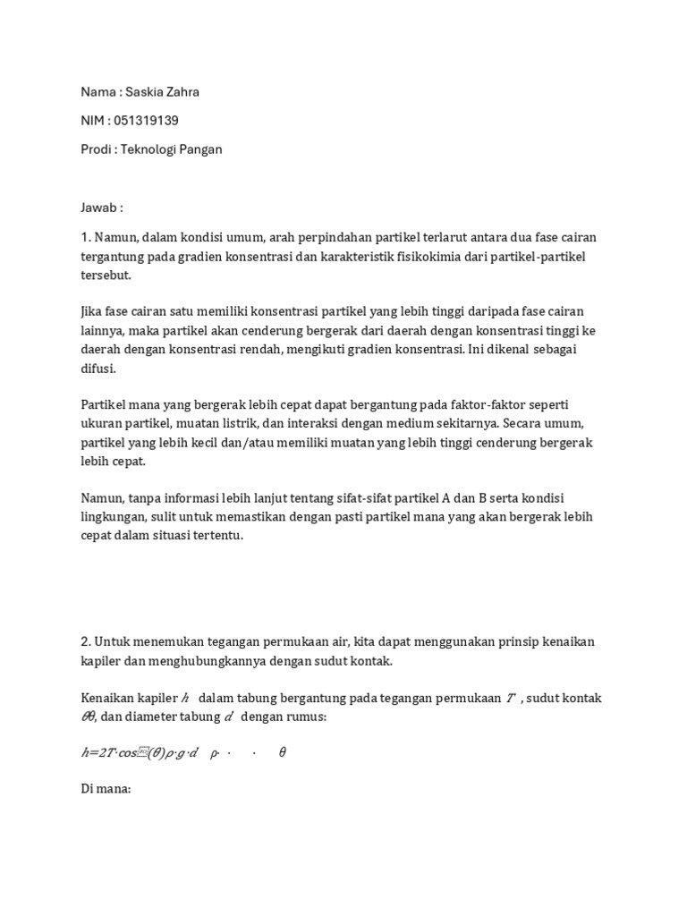 Tugas Kimia Fisik Pangan 3 | PDF