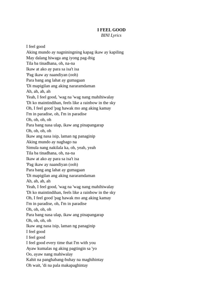 I Feel Good | PDF