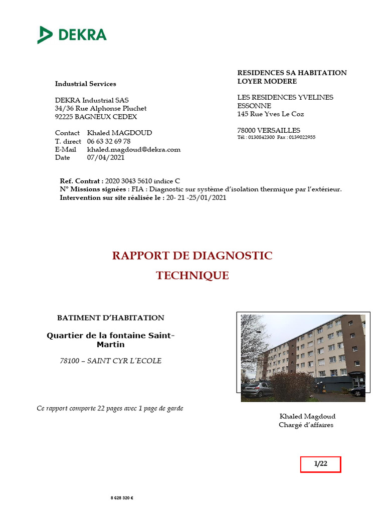 Rapport DEKRA - Saint Cyr - Ind C | PDF