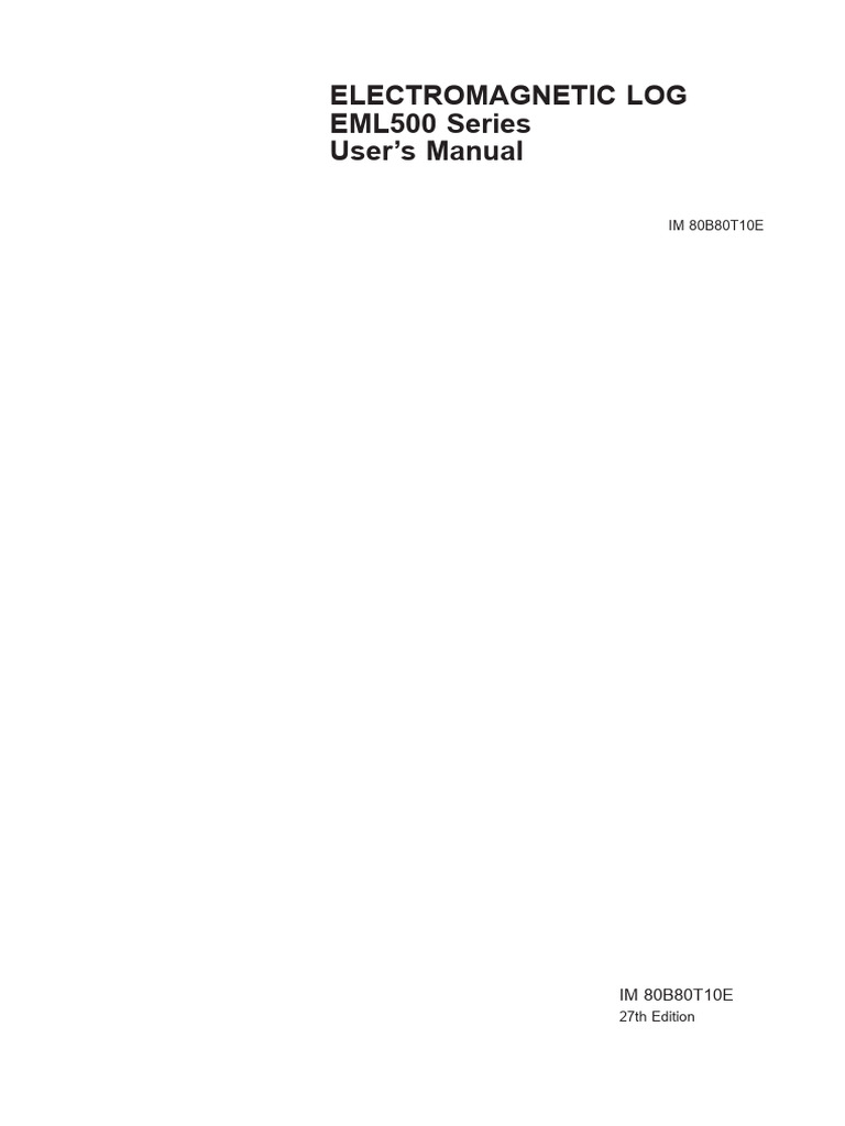 Eml500 Electromagnetic Log User's Manual Im-80b80t10-E | PDF