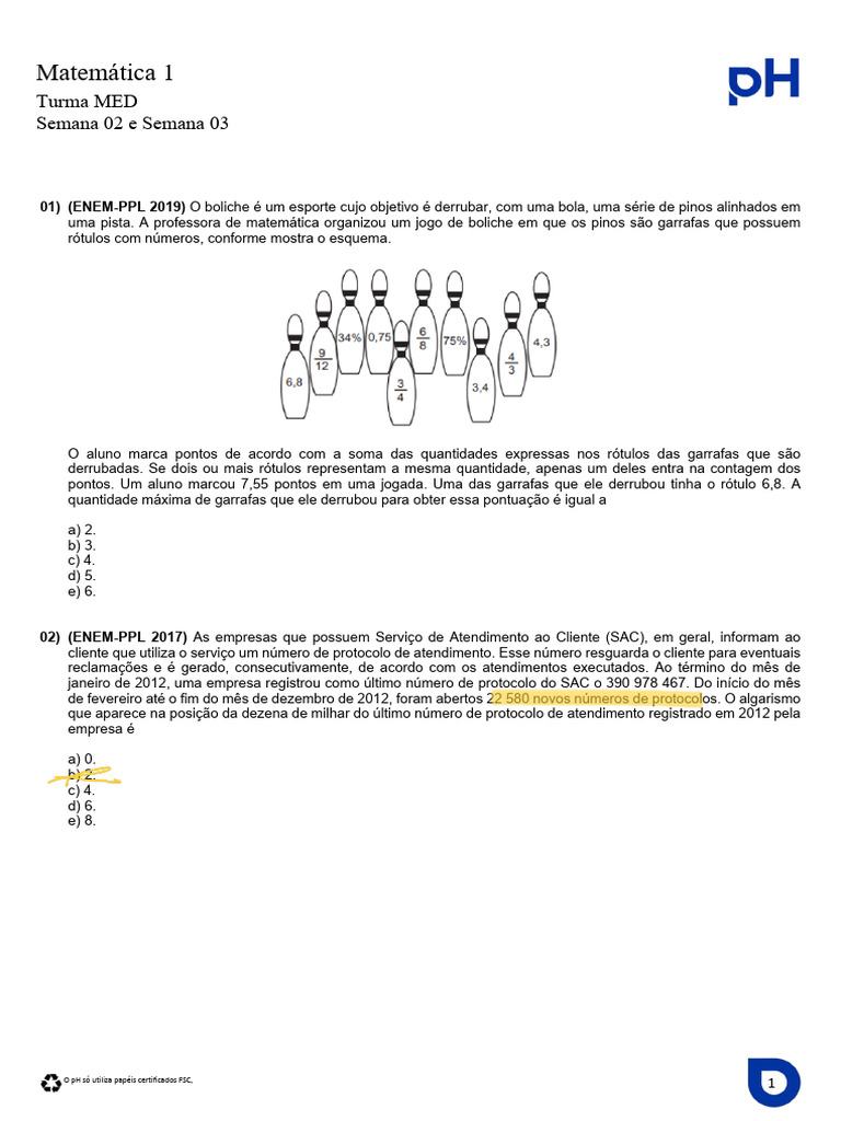 Exercícios Mat MMC MDC | PDF
