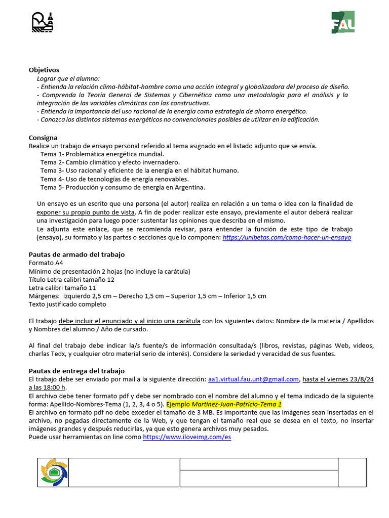 Enunciado - TP1 AN 2024-Ensayo | PDF | Arquitectura sostenible