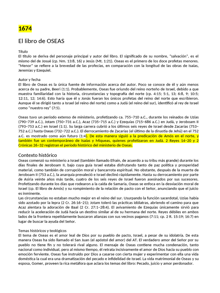 El Profeta Oseas: Amor y Juicio | PDF | Sacerdote | Profeta