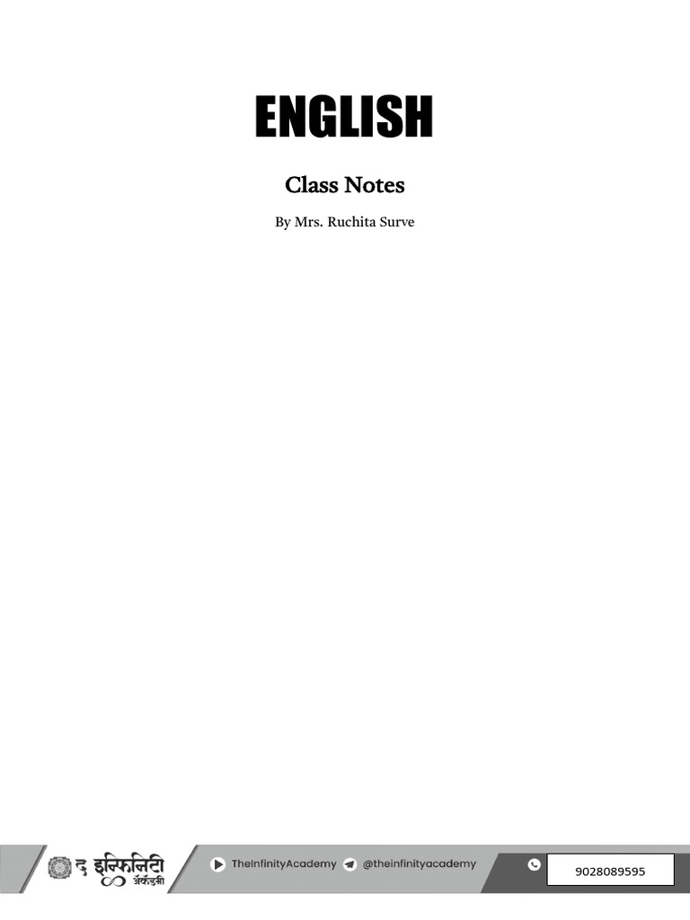 English Class Notes | PDF