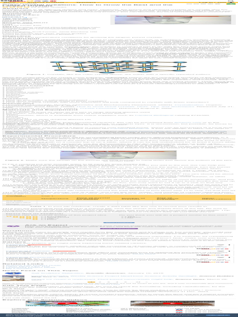 How To Grow The Largest Crystals Science Project | PDF