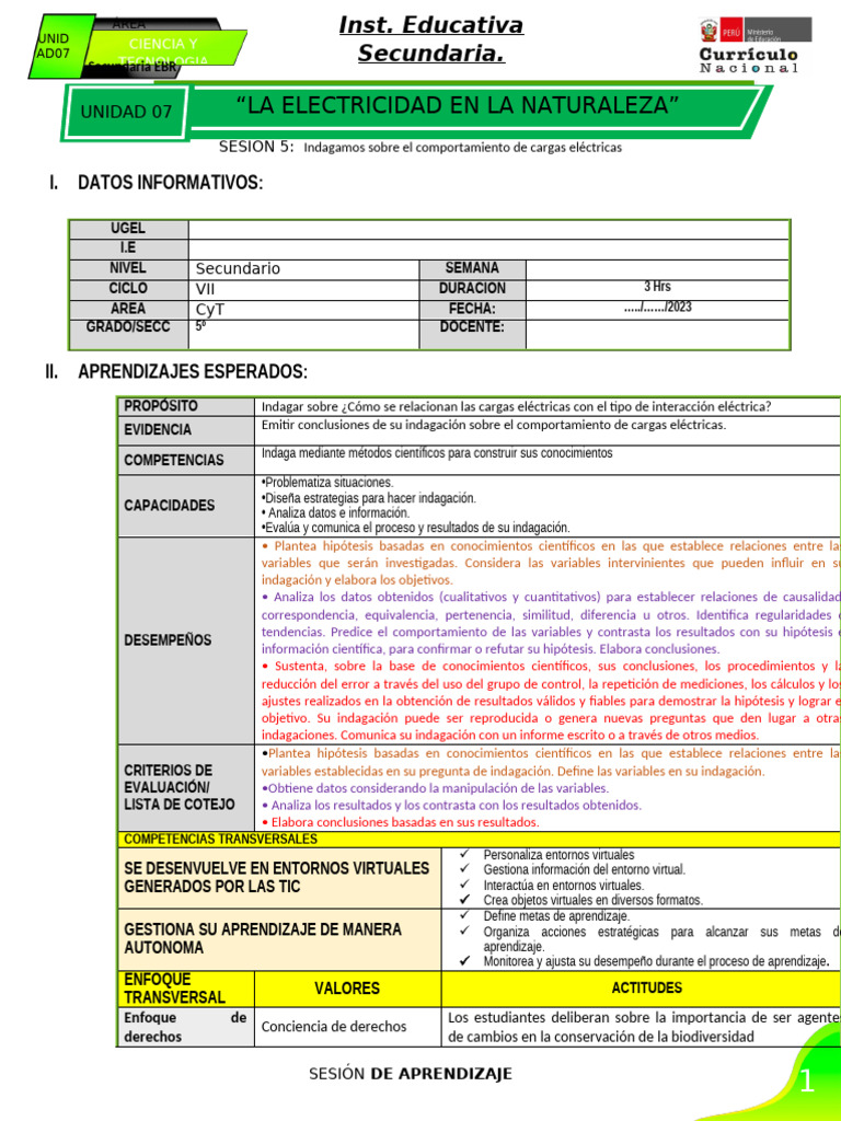 E-5º Ses Act 5-Cyt-Und 7 | PDF