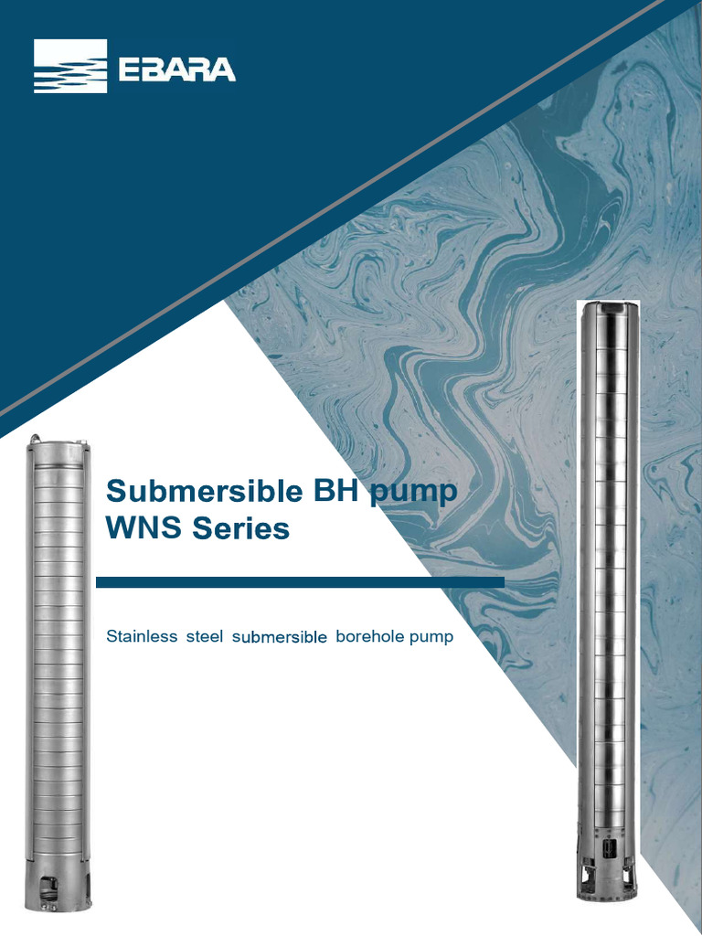 Catalog Ebara Submersible Borehole Pump WNS Series | PDF | Secondary Sector Of The Economy ...