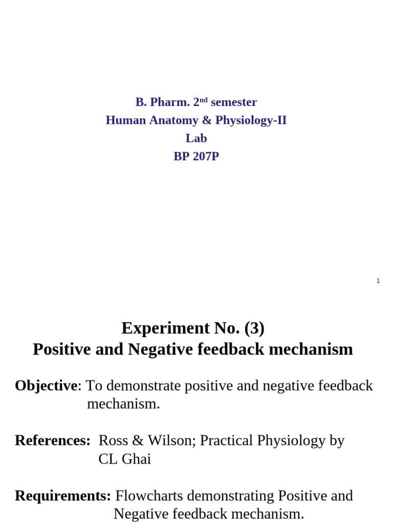 Expt No. 3 Positive and Negative Feedback Mechanism | PDF