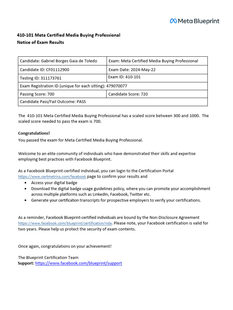 Meta Certified Media Buying Professional | PDF