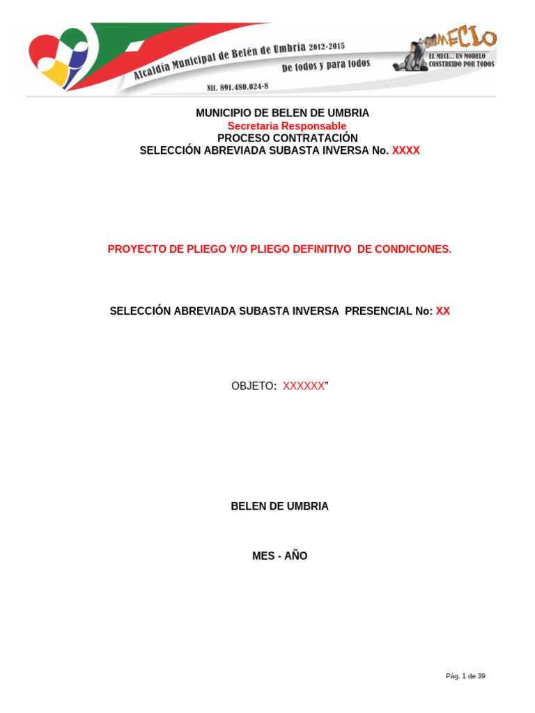 (General) Proyecto Y-O Pliego Definitivo Seleccion Abrev Subasta Inversa | PDF