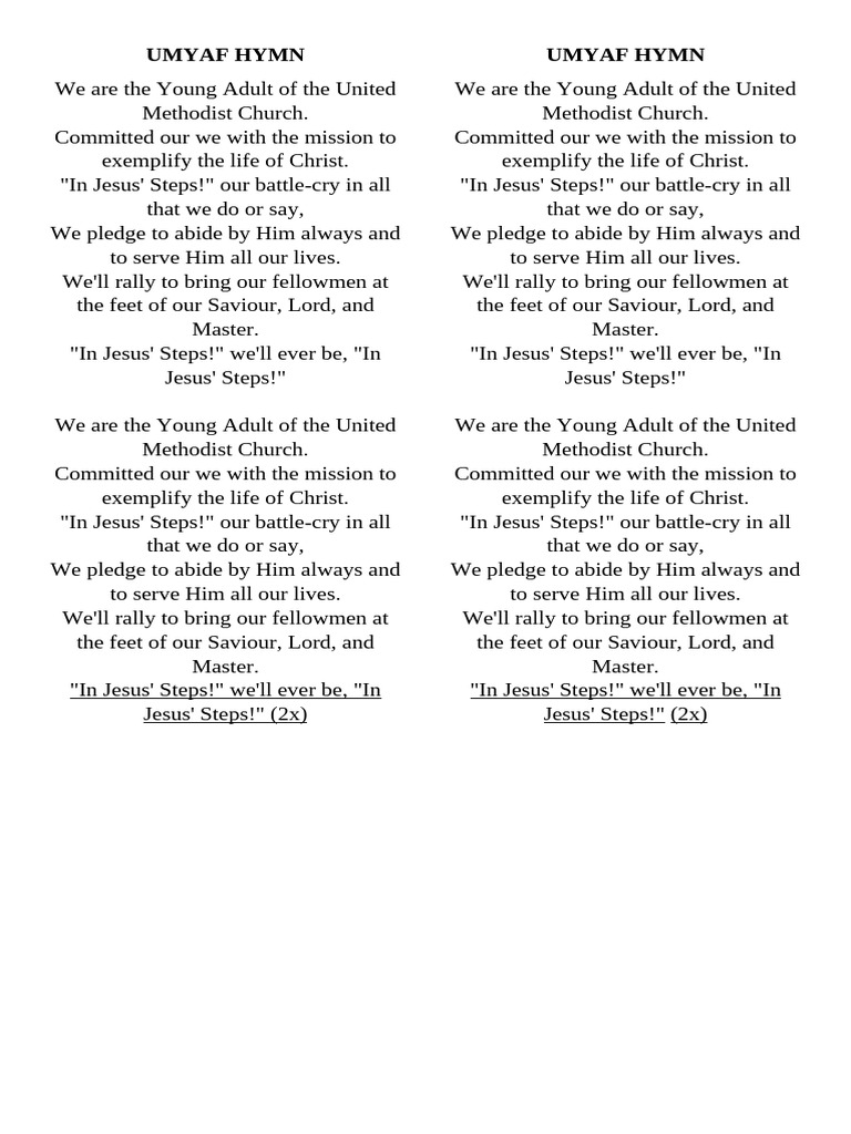 Umyaf Hymn | PDF | Language Arts & Discipline | Religion & Spirituality