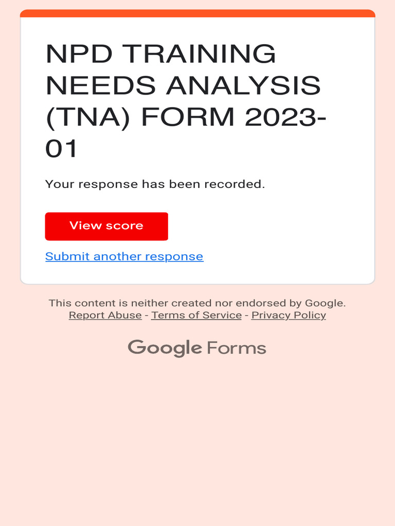 NPD Training Needs Analysis (Tna) Form 2023-01 | PDF