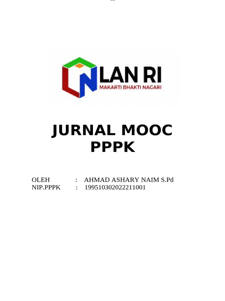 833 Contoh Jurnal Mooc PPPK | PDF | Indonesia | Social Science