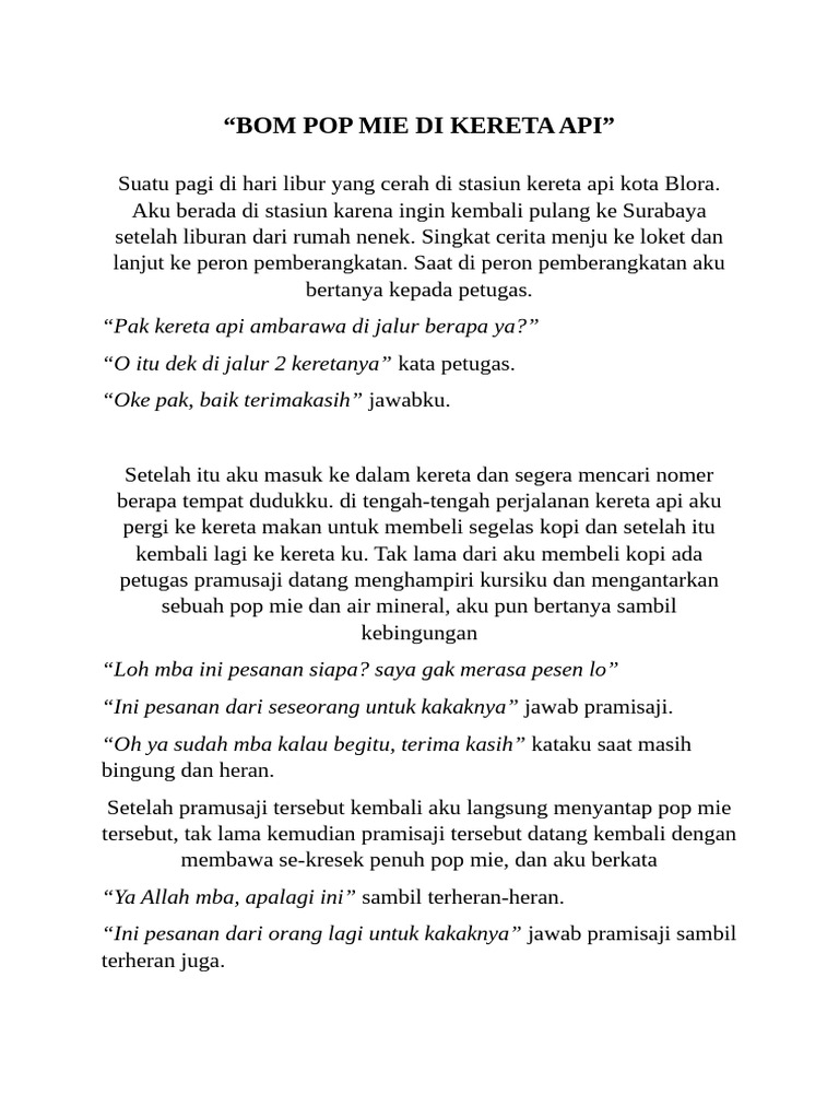 Cerpen Kereta Api | PDF