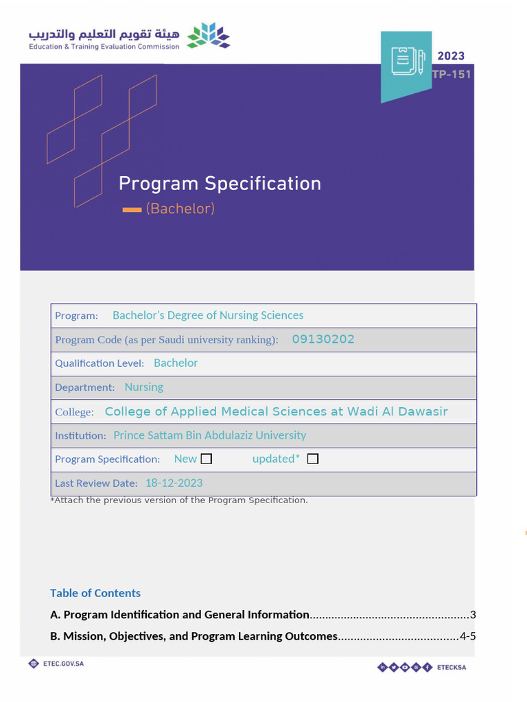 TP-151 - Program - Specifications-2023 The End | PDF