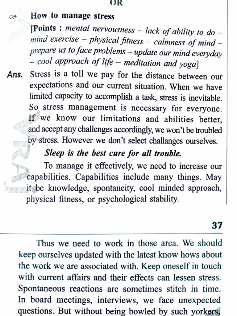 Essay 4. How To Manage Stress | PDF