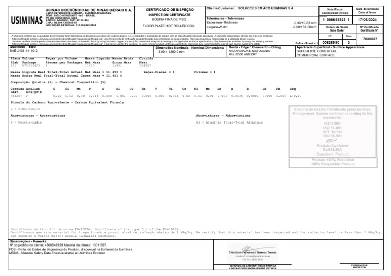 certificadoInspecaoQualidade.jsf | PDF