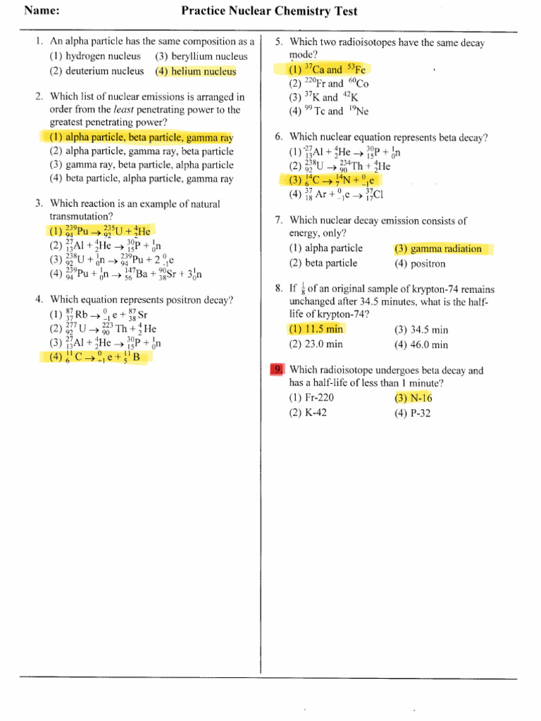 Nuke Practice Test | PDF