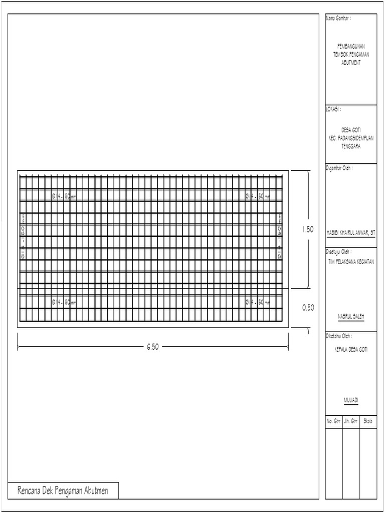 Rencana Dek Pengaman Abutmen | PDF