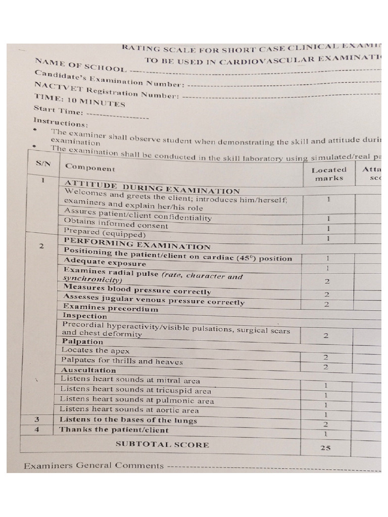 Cardiovascular System Scale | PDF